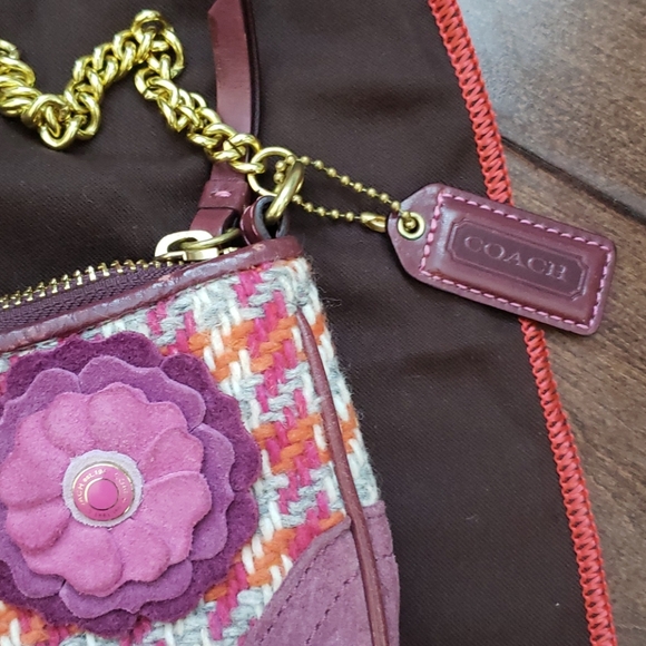 Coach | Bags | Coach Clutch Tweed And Suede | Poshmark